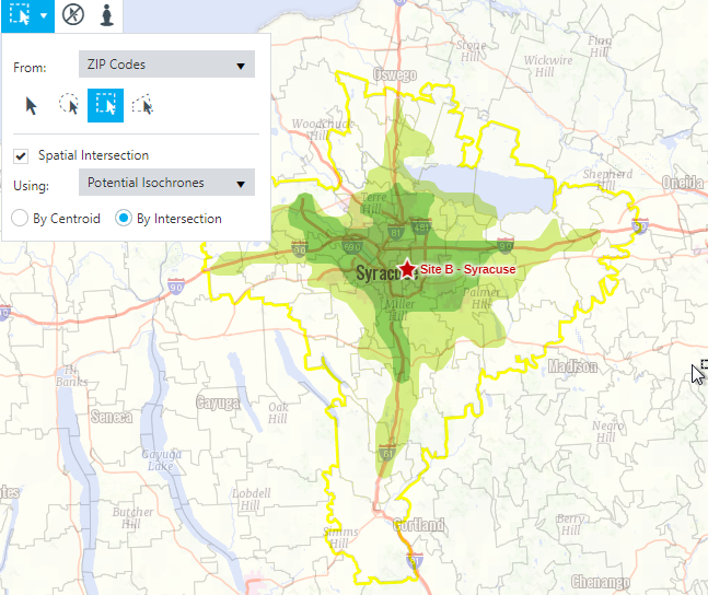 Use the Spatial Intersection tool to analyze or extract data